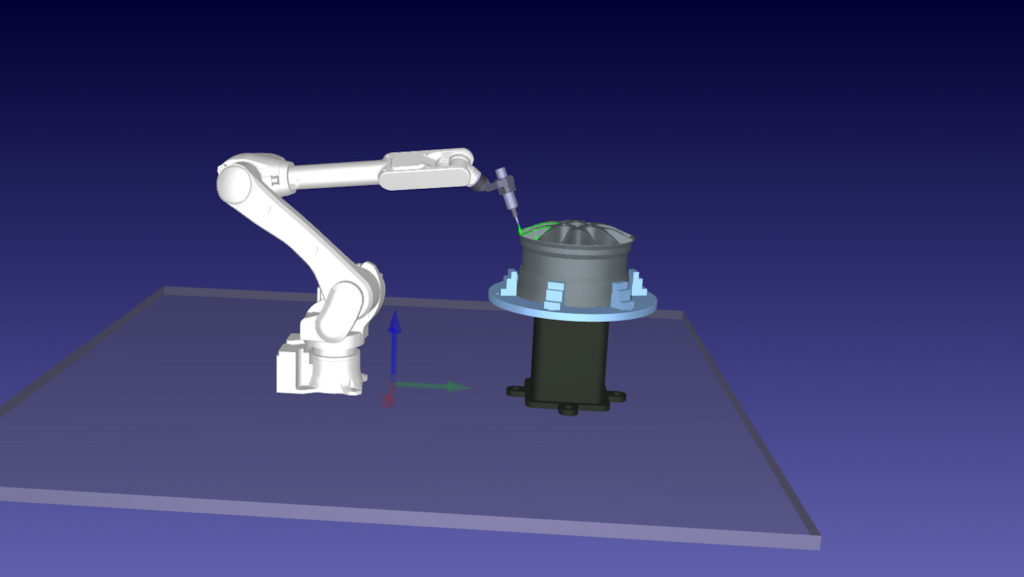 Kawasaki robot with a turntable - RoboDK blog
