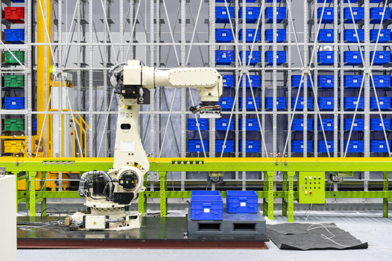 smart robot with automatic arm grip system for carry arrange product ...